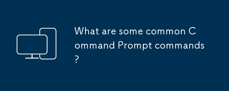What are some common Command Prompt commands?-Computer Knowledge-php.cn